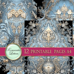 Digital Paper Damask Scrapbook Printable Paper Pack Digital Texture ...