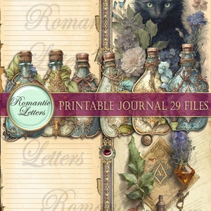 Magic Printable Junk Journal Kit Printable Journal Pages Card Tag Cover ...