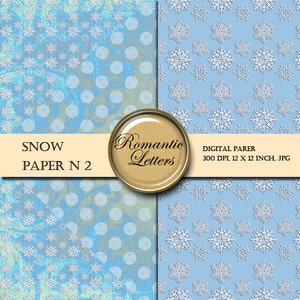 Digital Scrapbook Paper Pack Snow Winter Digital Background Digital ...