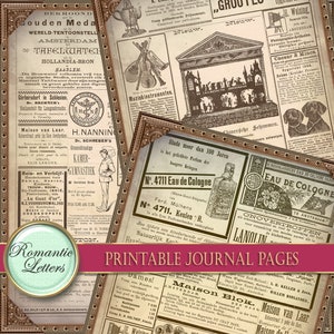 Digital Paper Pack Scrapbook Background Paper Printable Junk Journal ...