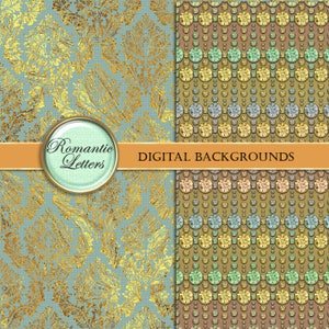 Digital Paper Pack Gold Texture Digital Scrapbook Paper Gold Background ...