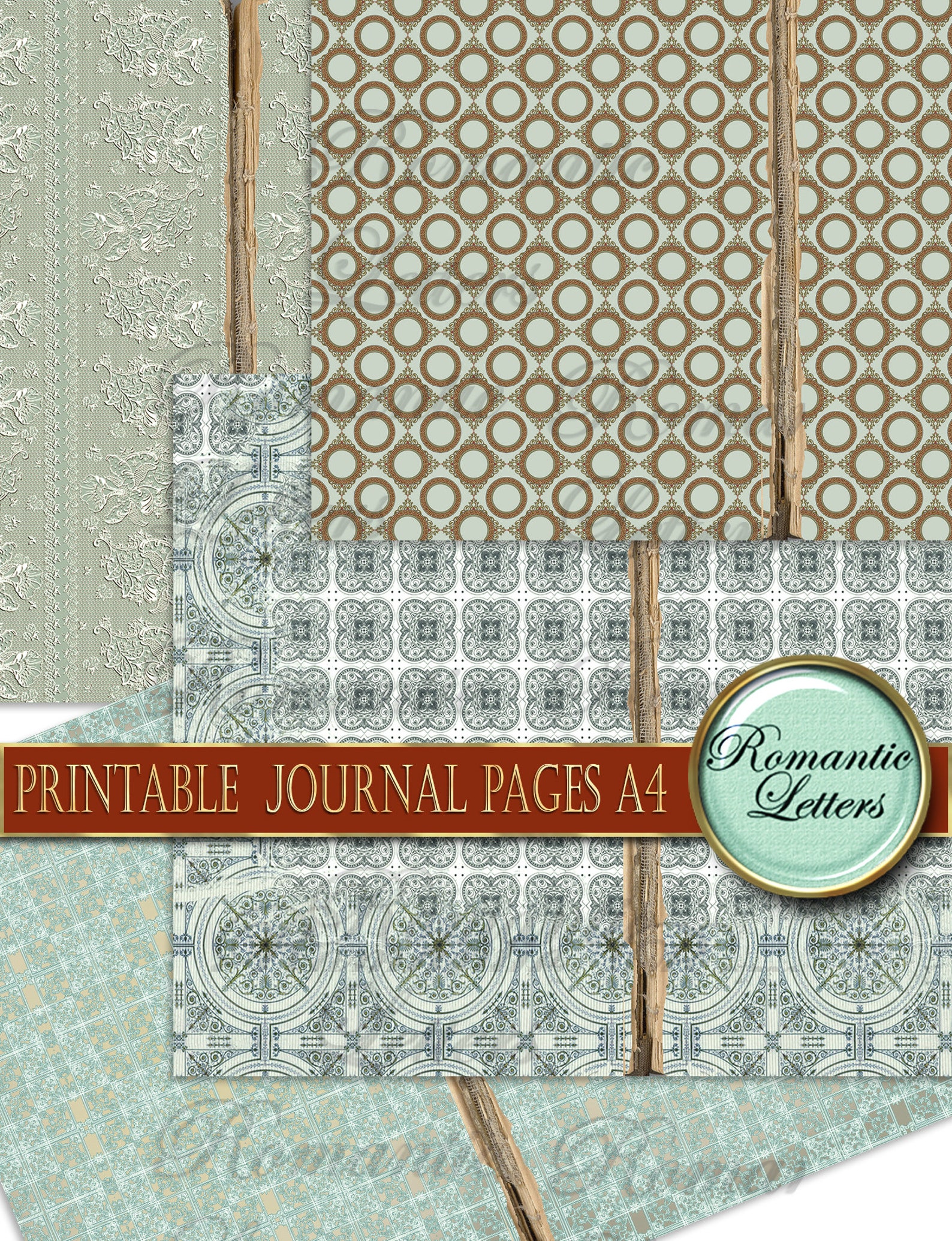 Printable Junk Journal Pages Printable Old Journal Paper Craft | Etsy