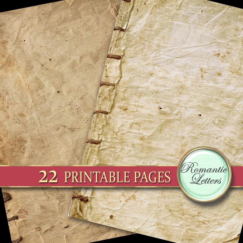 Printable Old Scrapbook Paper Pack Grunge Junk Journal Pages Neutral ...