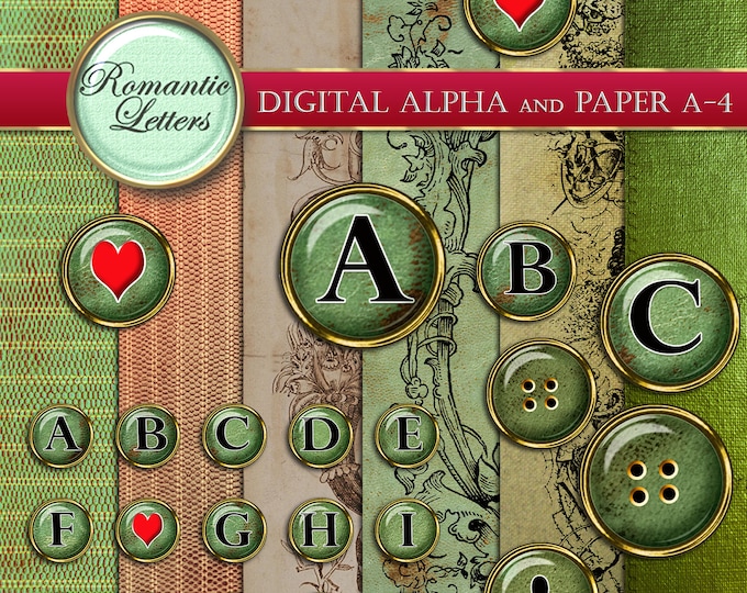 Digital Scrapbook Alphabet Digital Clip Art Digital Letters Digital ...