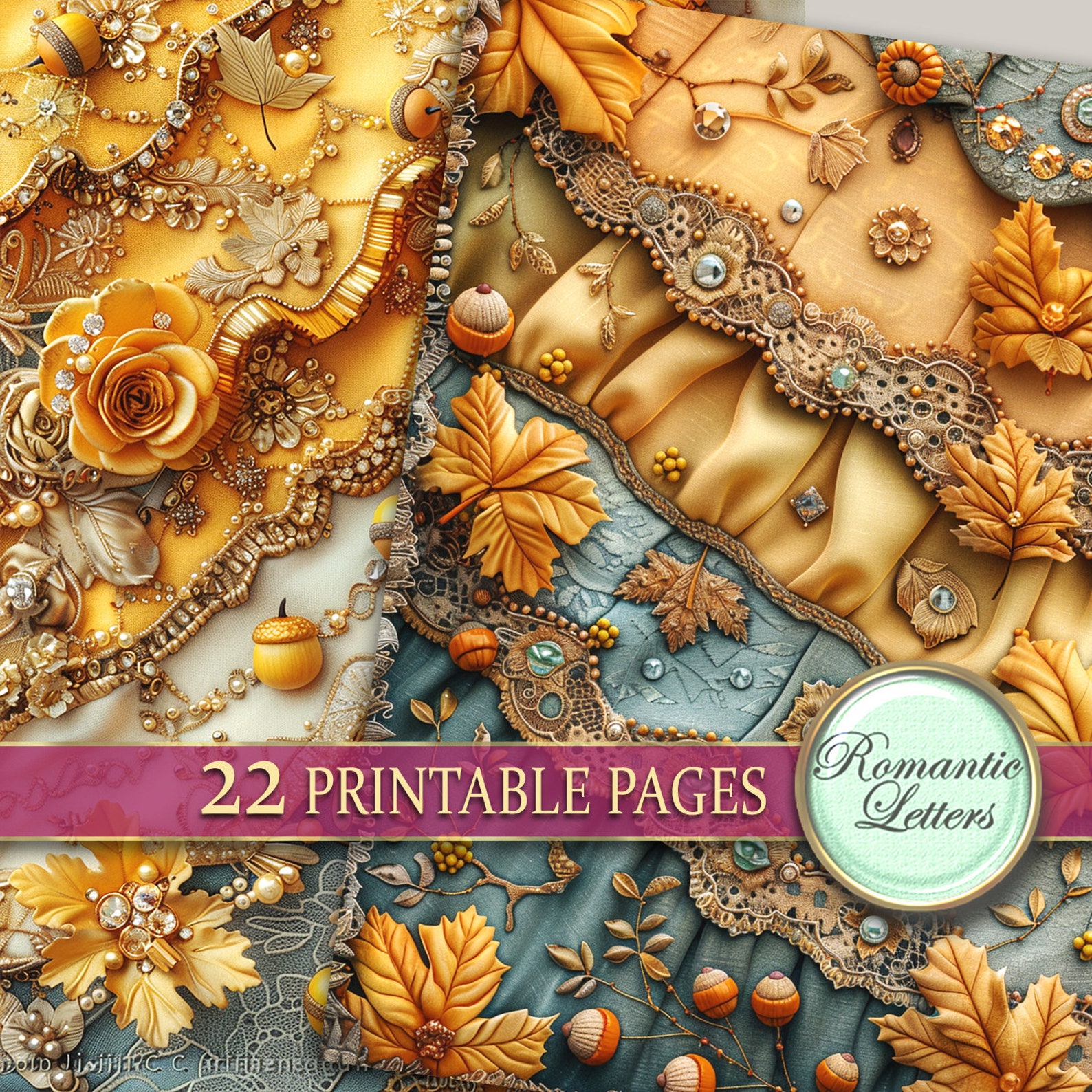 Digital Printable Craft Paper Scrapbook Paper Pack Embroidery Vintage ...