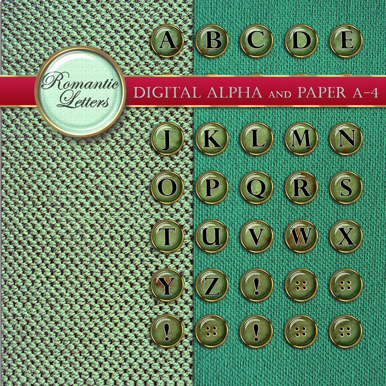 Digital Scrapbook Alphabet Digital Clip Art Digital Letters - Etsy