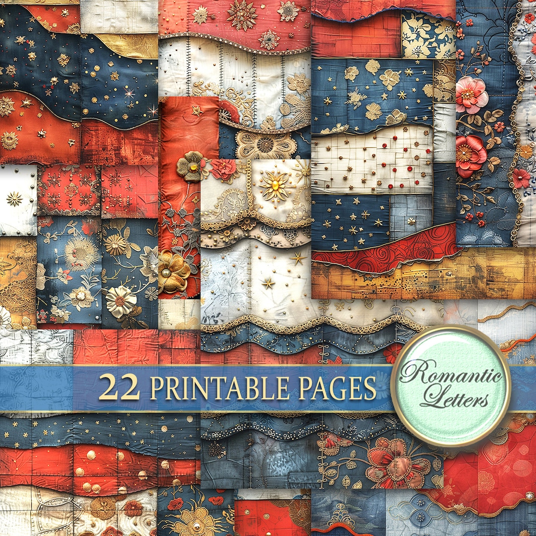 Digital Printable Scrapbook Paper Pack Junk Journal Paper Patchwork ...