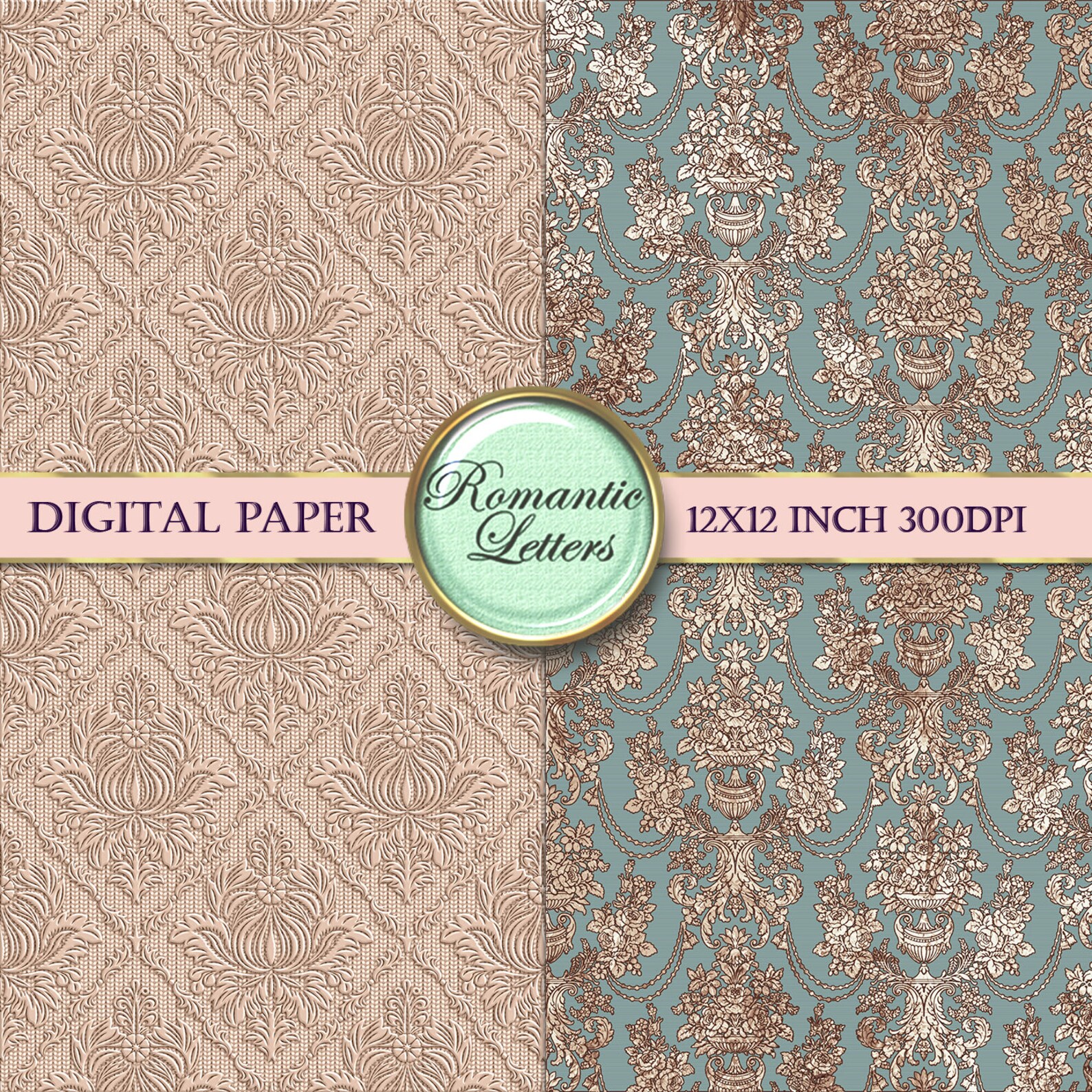 Digital Scrapbook Paper Pack Background Digital Vintage Paper - Etsy