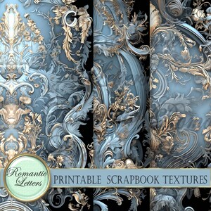 Digital Paper Damask Scrapbook Printable Paper Pack Digital Texture ...