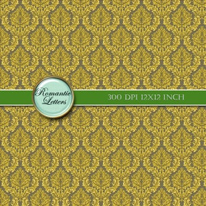 Damask Digital Paper Pack Digital Scrapbook Paper Digital Vintage ...