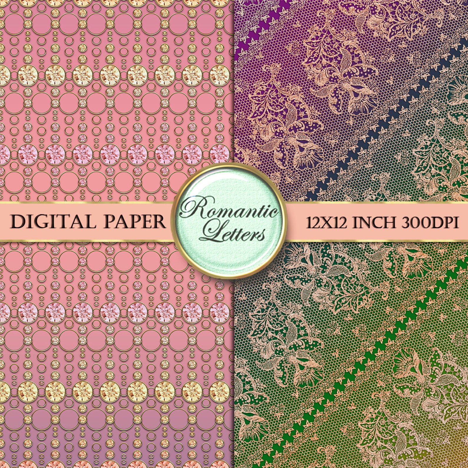 Vintage Digital Paper Pack Scrapbook Album Background Paper Printable ...