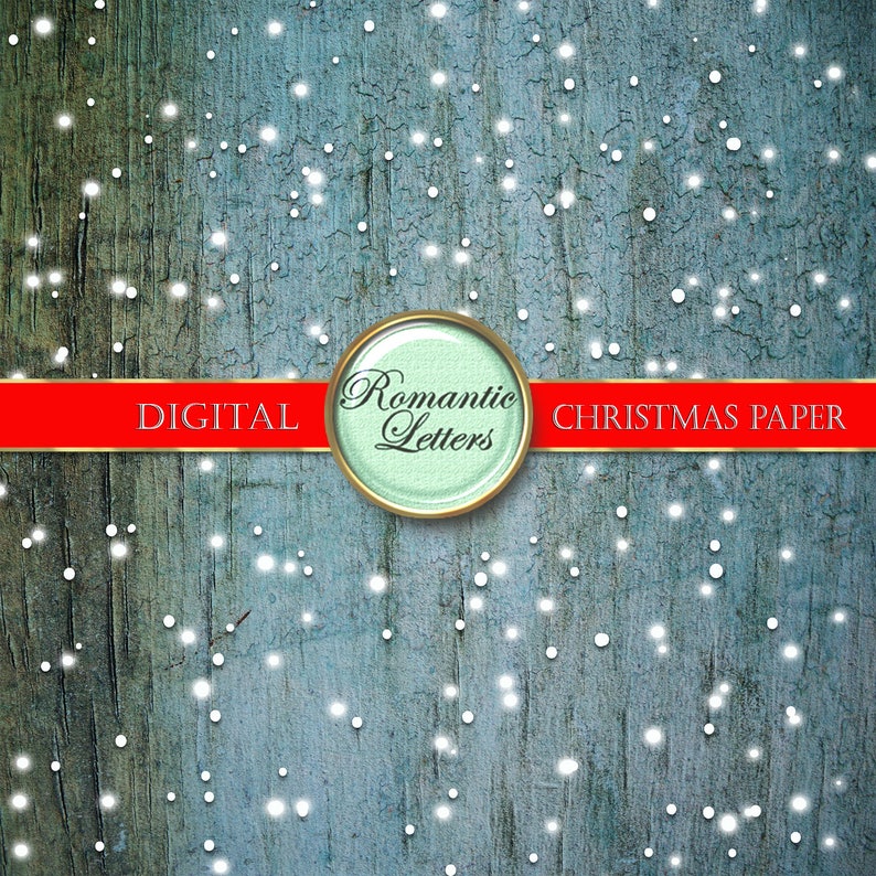 Digital Christmas scrapbook digital paper pack shabby | Etsy