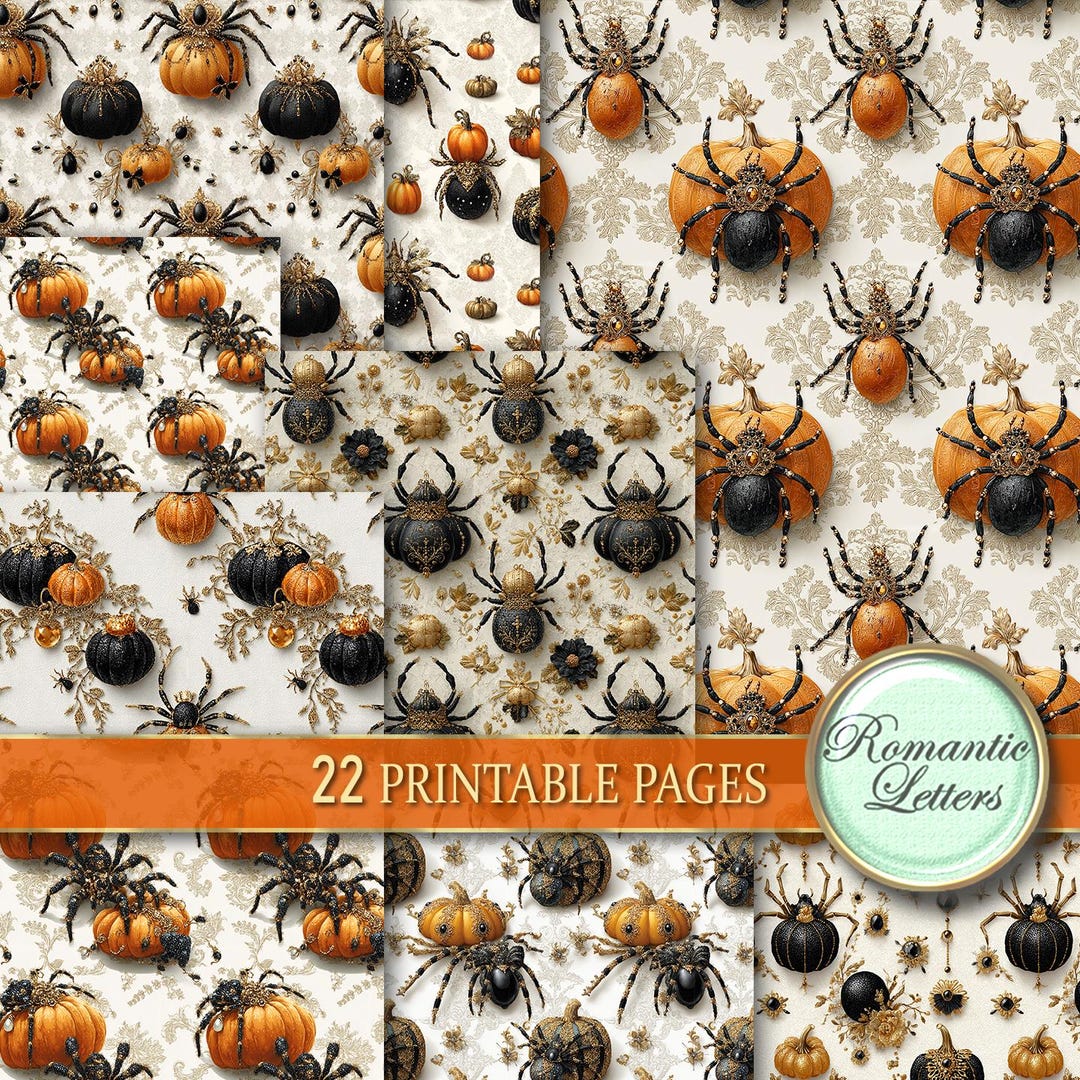 Halloween Digital Scrapbook Paper Pack Printable Junk Journal Pages ...