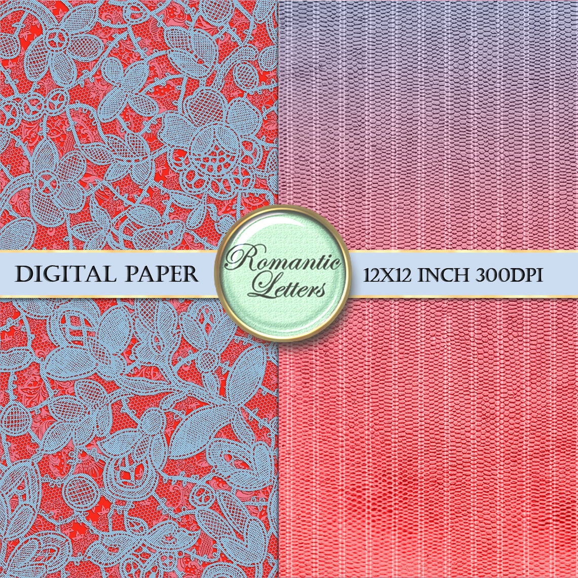 Digital scrapbook paper digital paper red digital background | Etsy