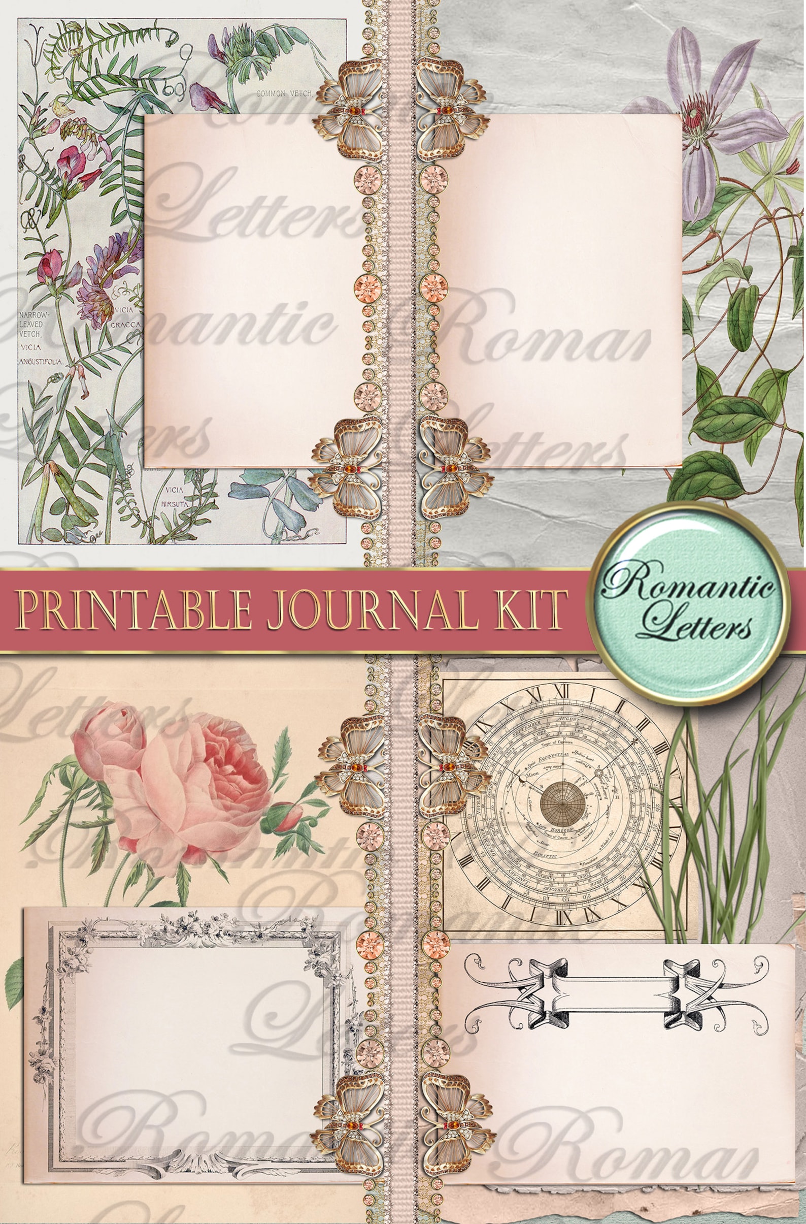Printable Junk Journal Kit Digital Collage Sheet Printable - Etsy