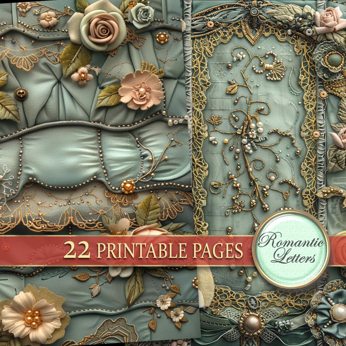 Digital Printable Scrapbook Paper Pack Patchwork Fabric Printable Craft ...