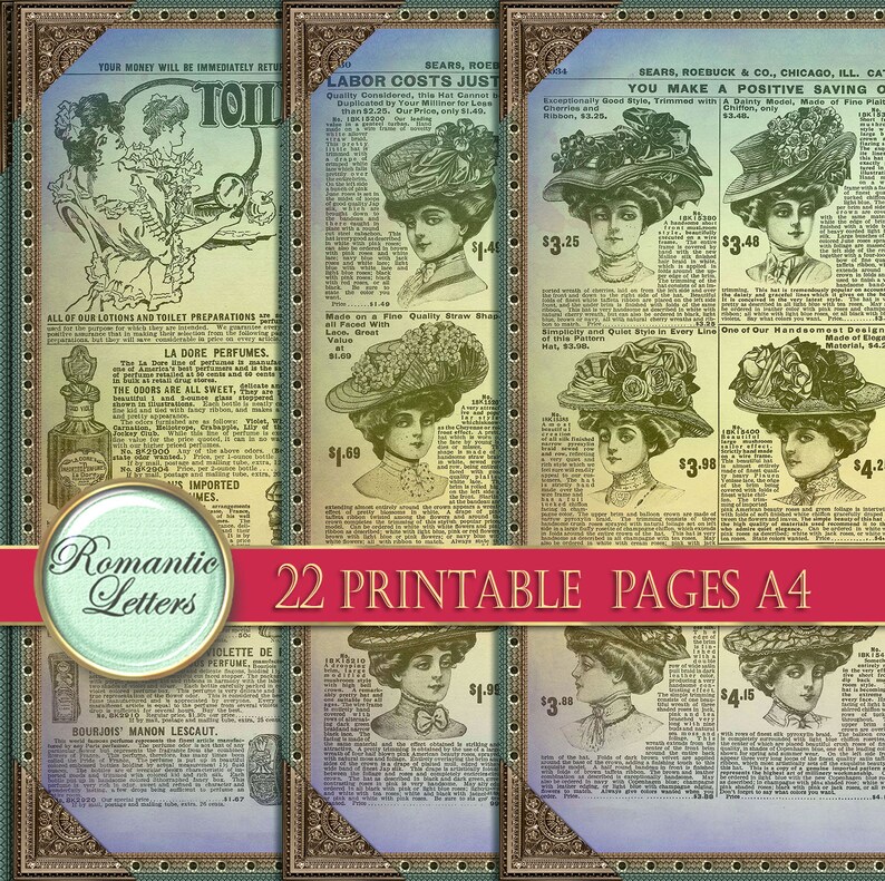 Printable Victorian Magazine Pages Digital Printable Paper - Etsy