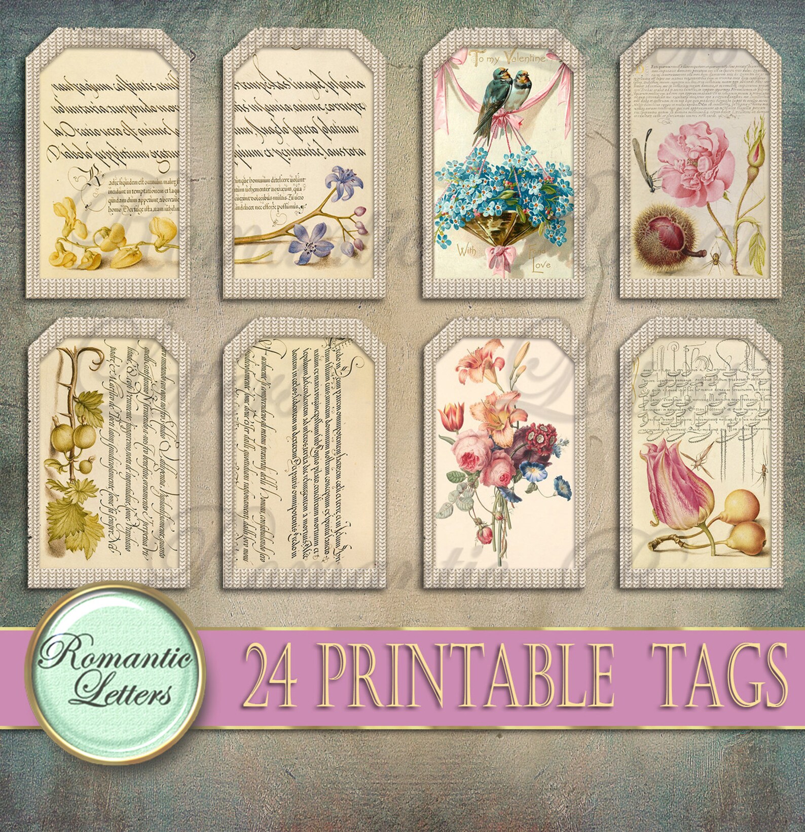 Printable Junk Journal Tags Printable Gift Tags Printable Bookmark ...