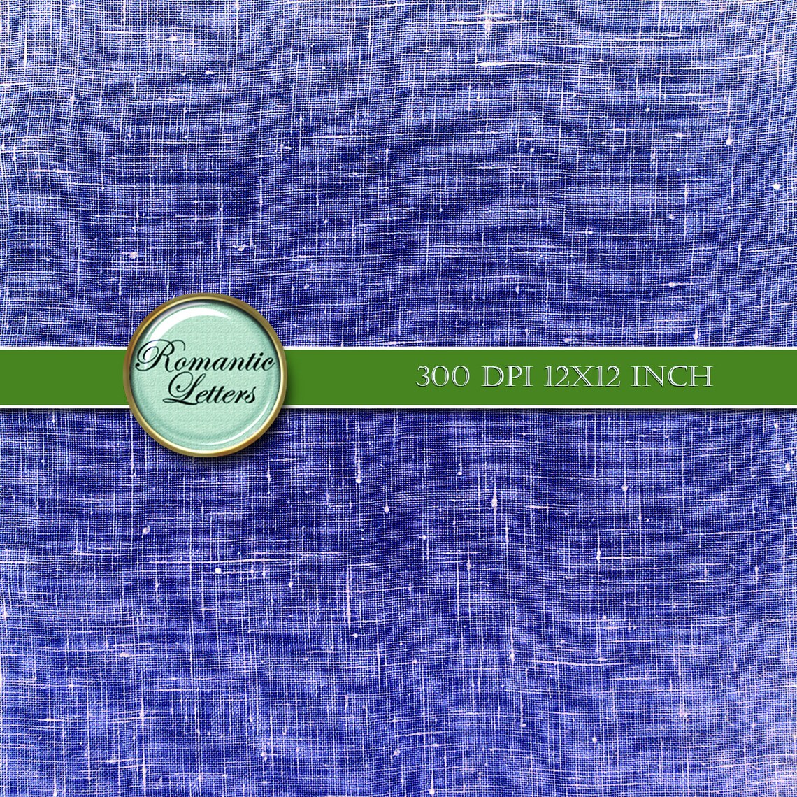 Digital Paper Pack Blue Linen Texture Digital Scrapbooking - Etsy
