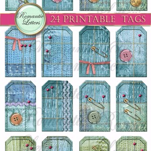 Printable Scrapbook Tags Printable Gift Tags Bookmark Digital Hand Made ...