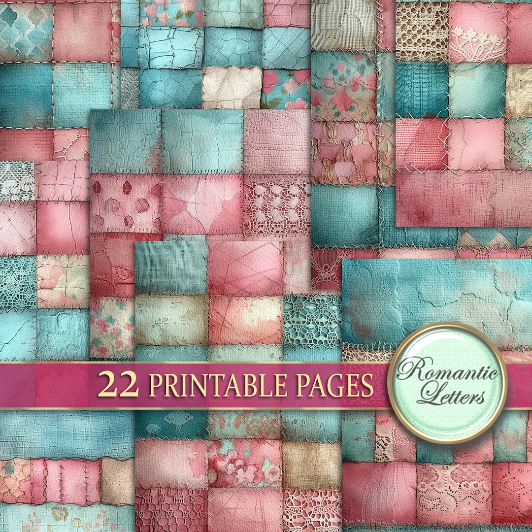 Digital Printable Scrapbook Paper Pack Junk Journal Paper Patchwork ...