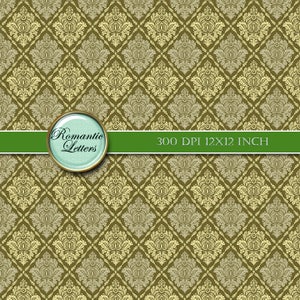 Damask Digital Paper Pack Digital Scrapbook Paper Digital Vintage ...