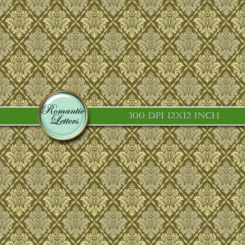 Damask Digital Paper Pack Digital Scrapbook Paper Digital - Etsy