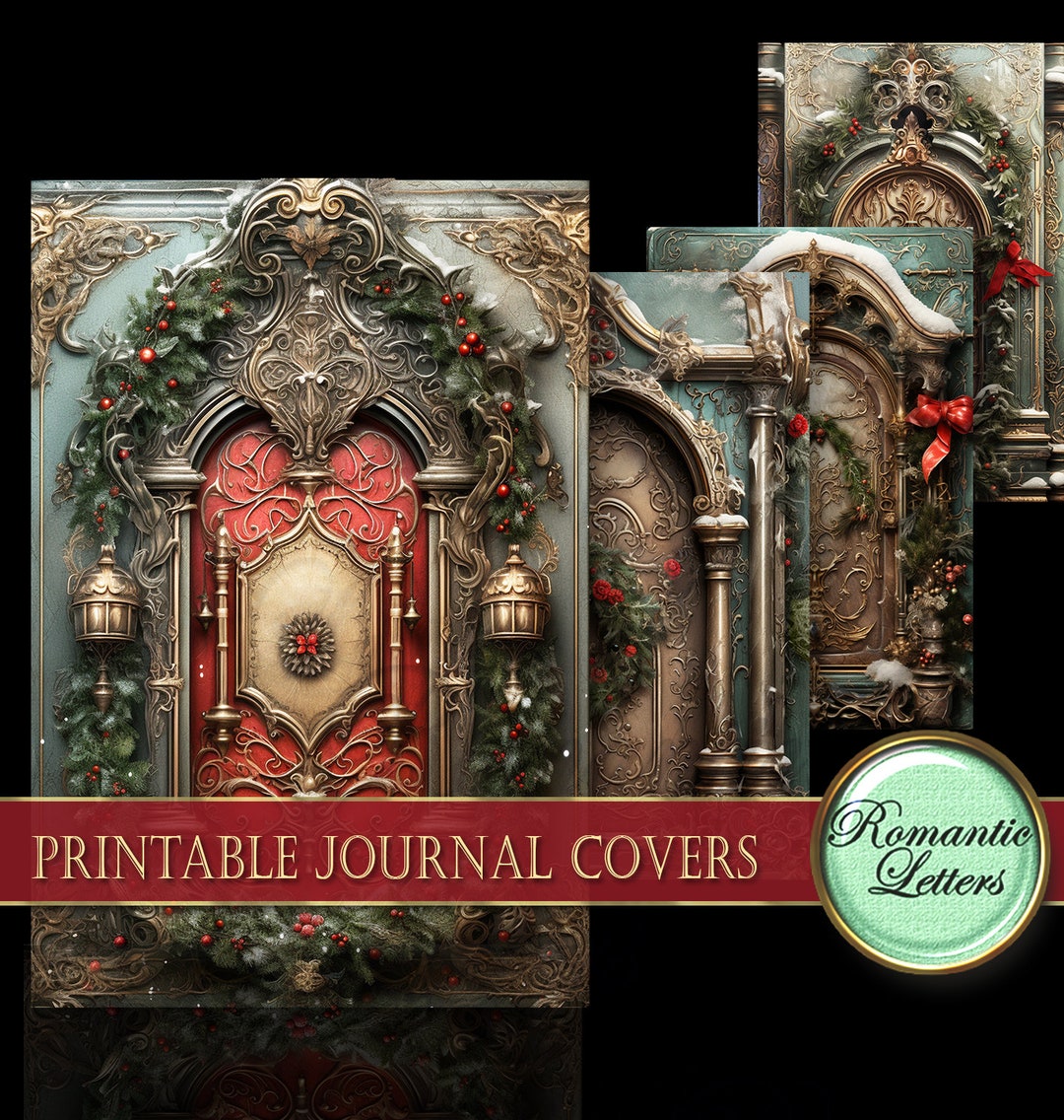 Printable Christmas Journal Covers Digital Scrapbooking Paper Printable ...