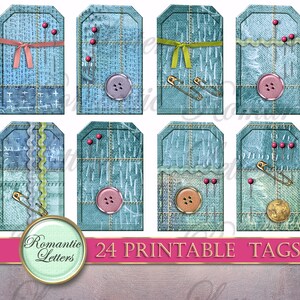 Printable Scrapbook Tags Printable Gift Tags Bookmark Digital Hand Made ...