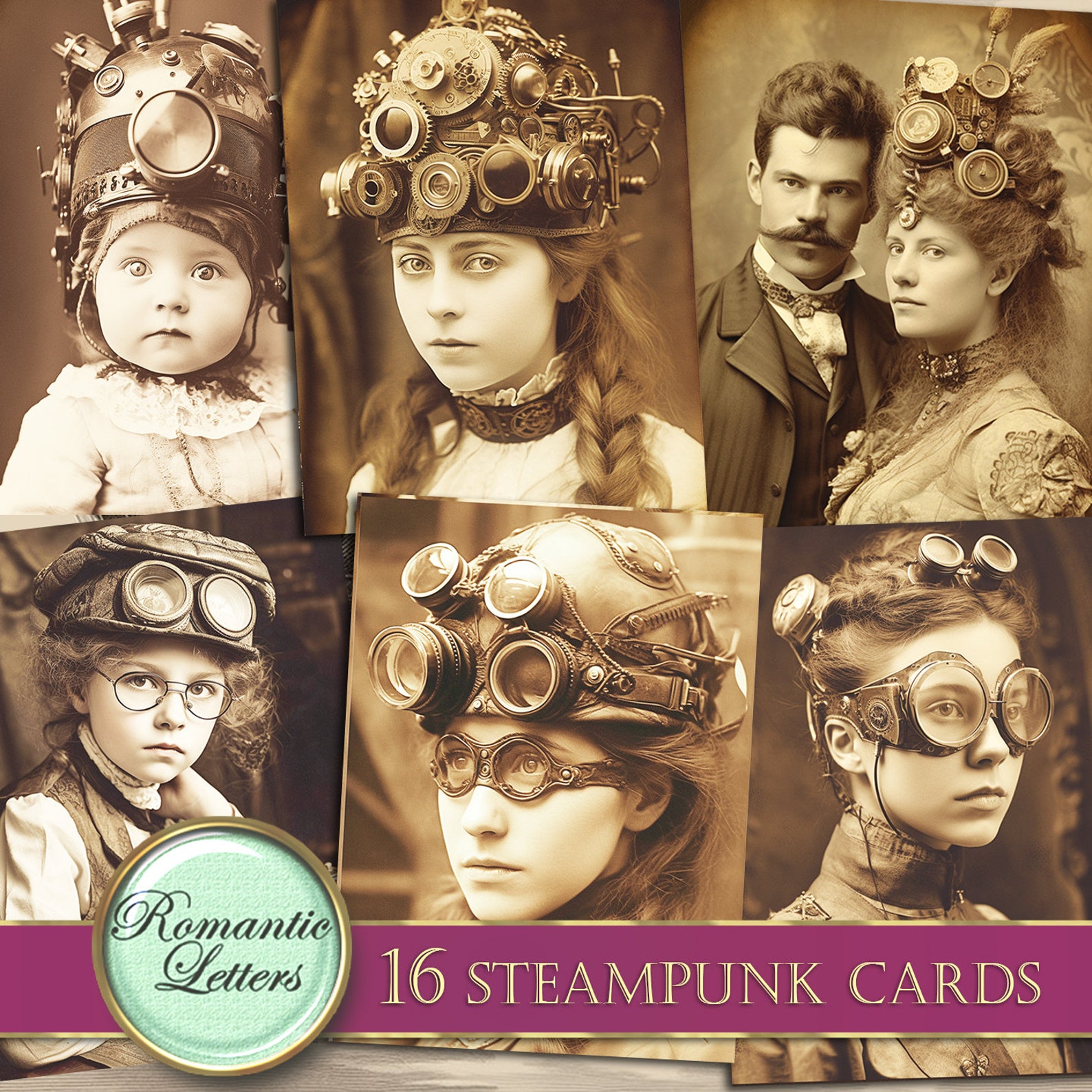 Steampunk Printable Junk Journal Cards Digital Scrapbook Vintage ...