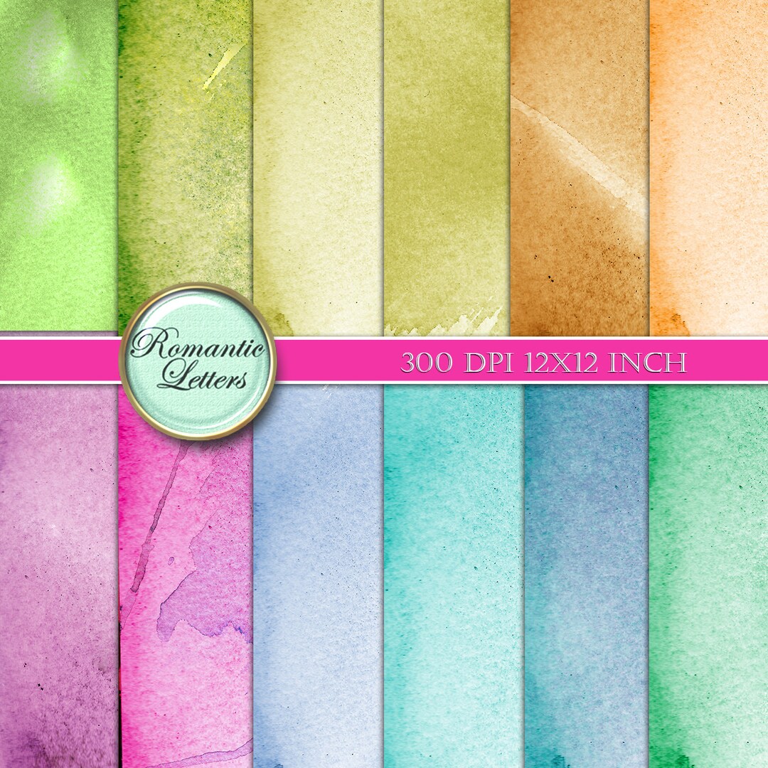 Watercolor Digital Paper Watercolor Digital Scrapbook Background Paper ...