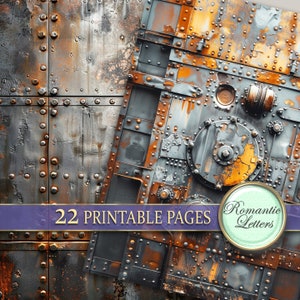 Rust Metal Texture Steampunk Printable Paper Pack Scrapbook Printable ...