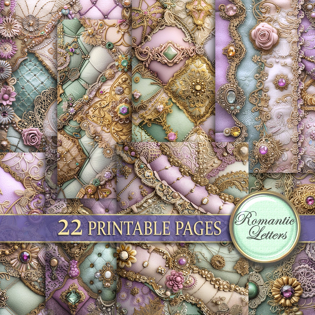Digital Printable Scrapbook Paper Pack Shabby Chic Patchwork Fabric ...