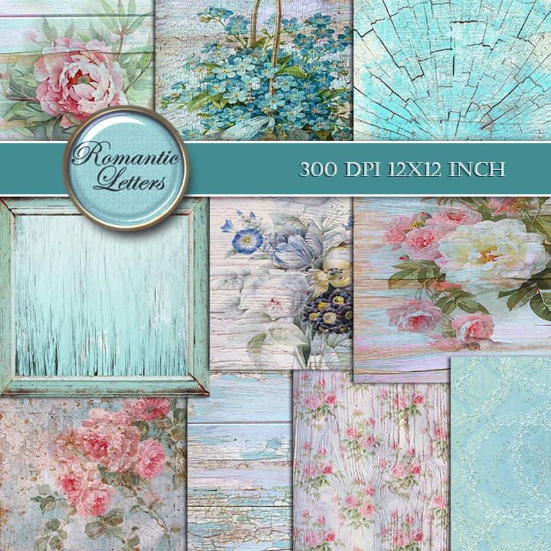 Shabby Chic Digital Scrapbook Paper Shabby Chic Digital - Etsy