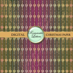 Christmas Digital Paper Pack Digital Christmas Scrapbook Paper Gold ...