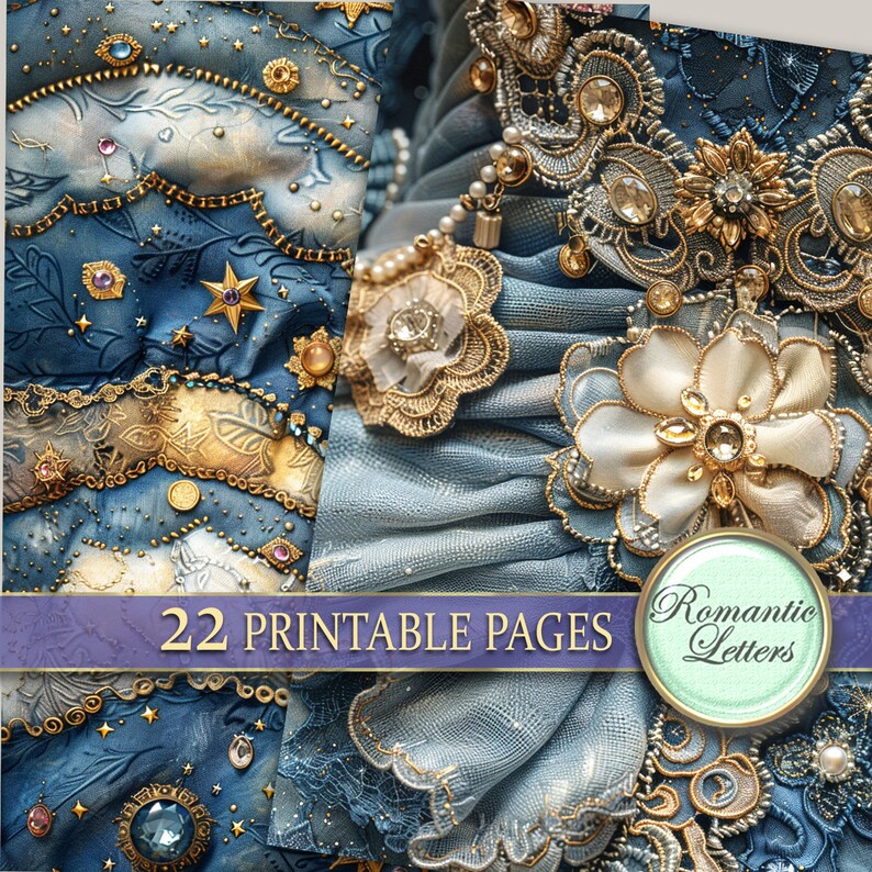 Digital Printable Scrapbook Paper Pack Junk Journal Pages Shabby Chic ...