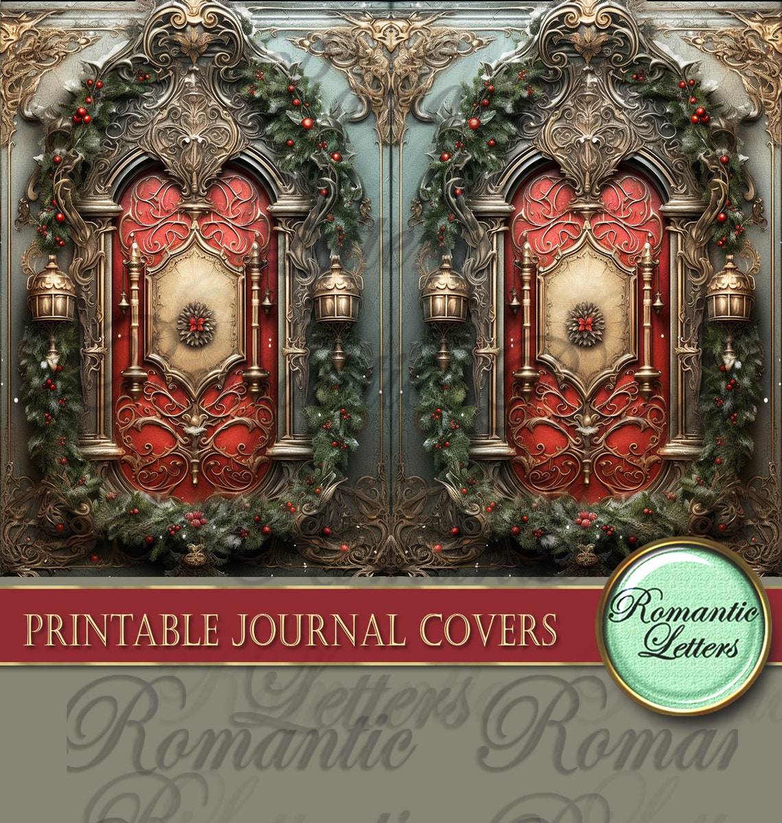 Printable Christmas Journal Covers Digital Scrapbooking Paper Printable ...