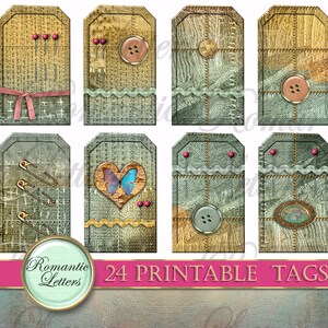 Printable Scrapbook Tags Printable Gift Tags Vintage Printable Bookmark ...