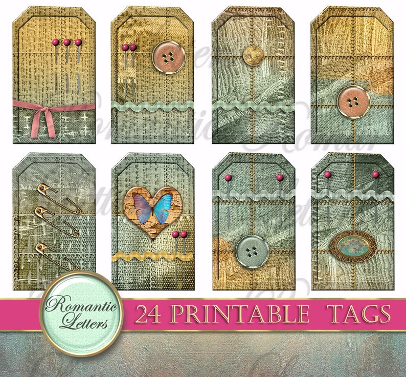 Printable Scrapbook Tags Printable Gift Tags Vintage Printable Bookmark ...