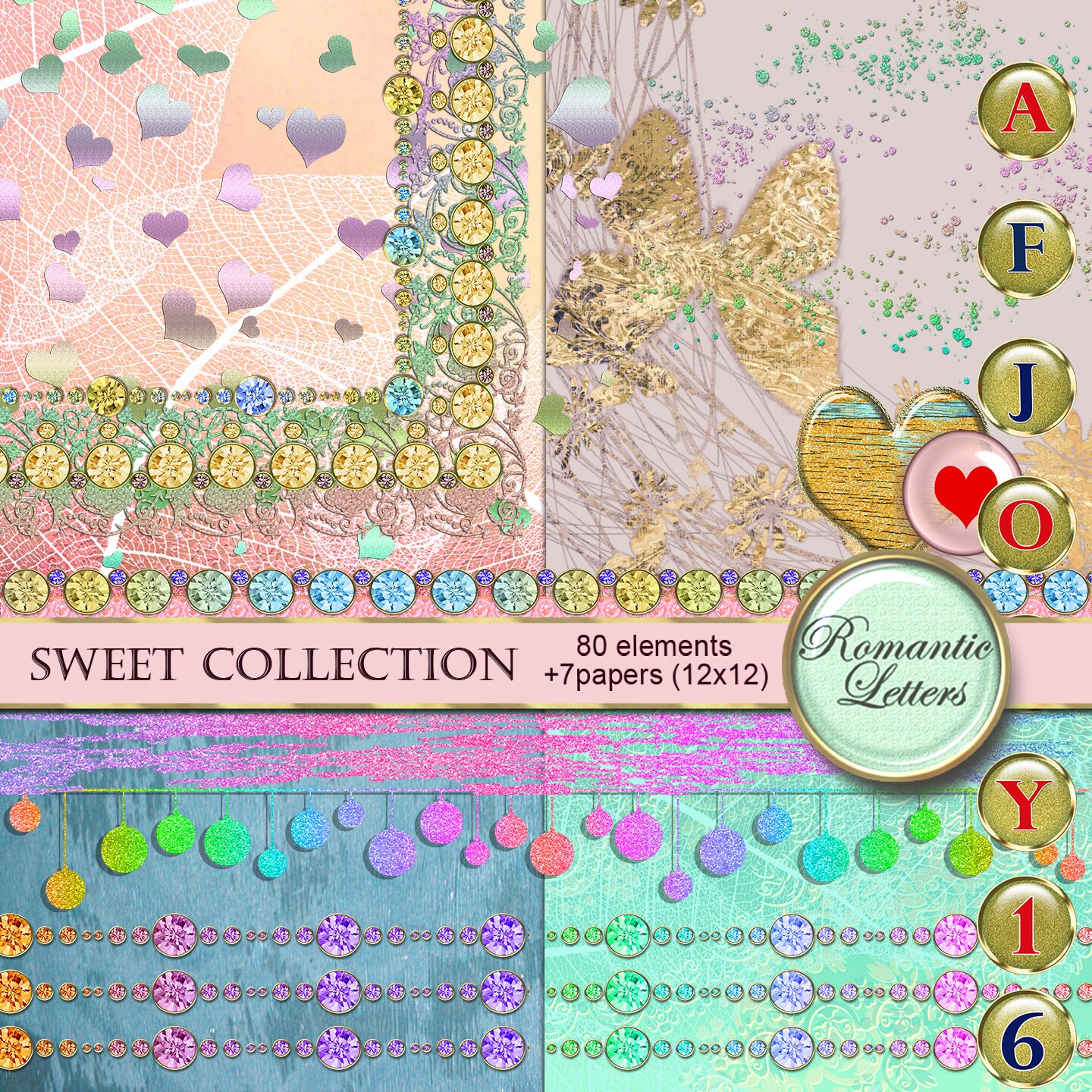 Digital Scrapbooking Kit Digital Clip Art Alphabet Printable | Etsy