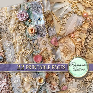 Digital Paper Lace Scrapbook Printable Paper Pack Digital Texture ...