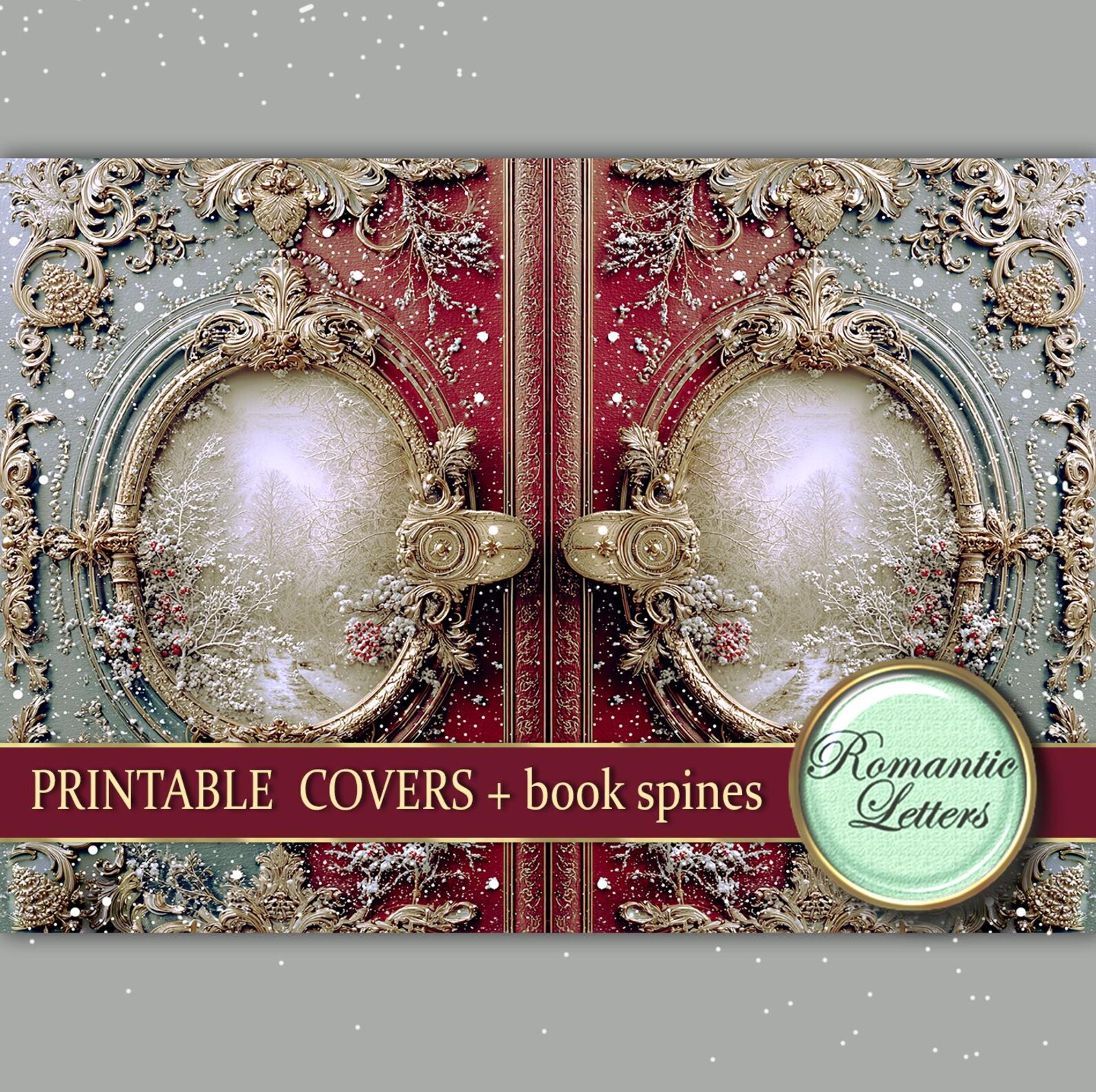 Printable Christmas Journal Covers Digital Scrapbook Paper Junk Journal ...