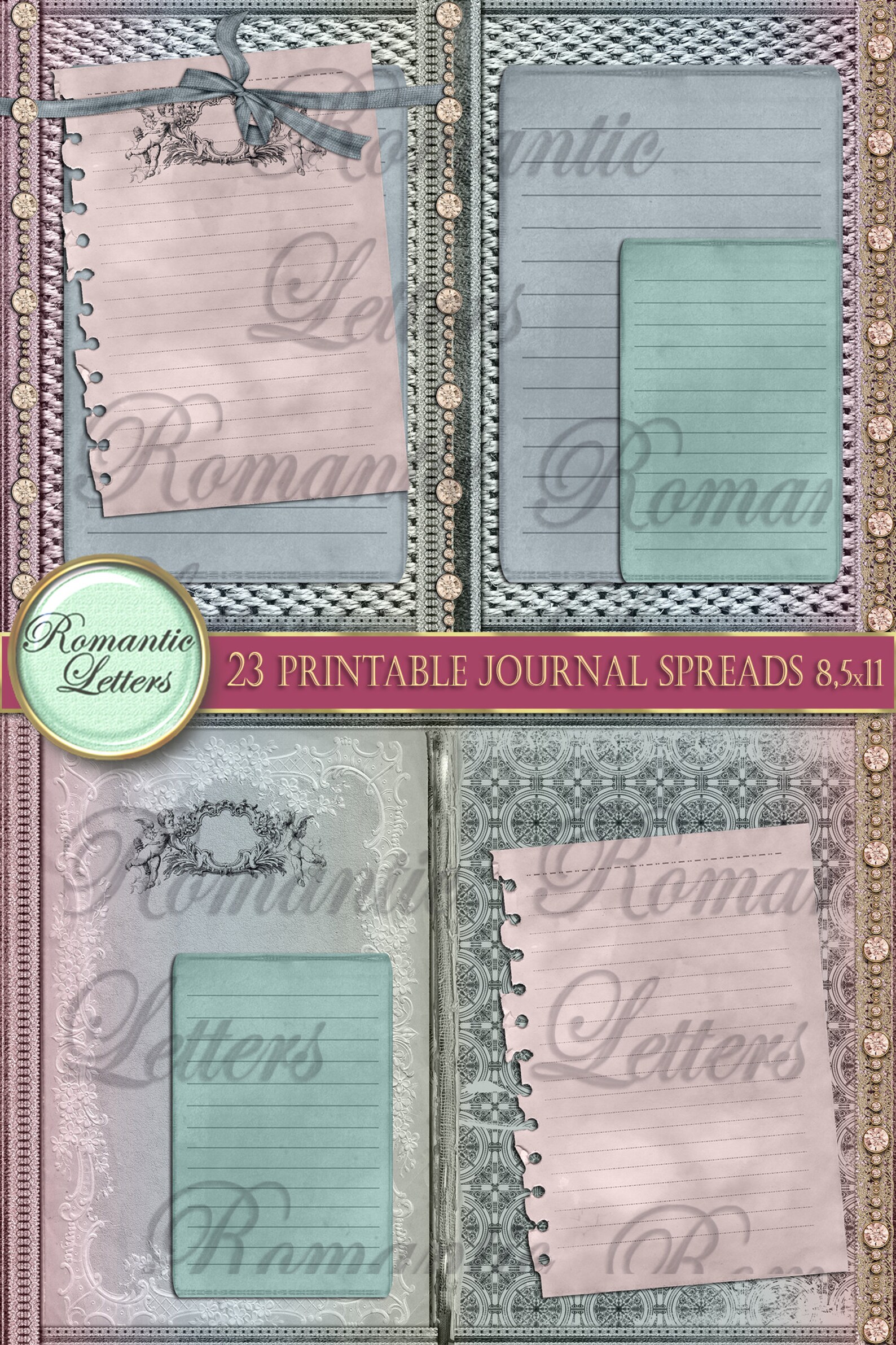 Printable Junk Journal Pages Printable Junk Journal Paper | Etsy