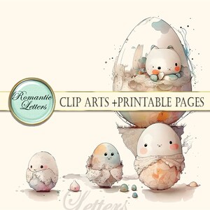 Easter Bunny Digital Clip Art Set Easter Eggs Printable Easter ...