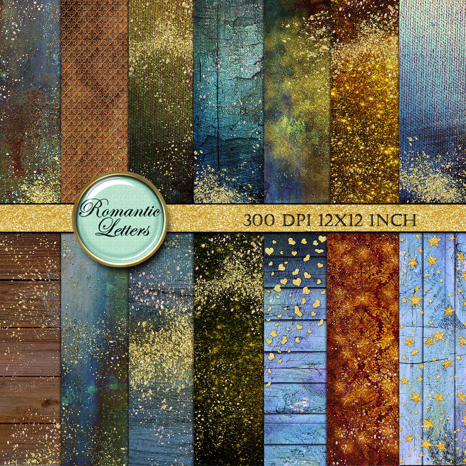 Gold Pixie Dust Digital Gold Glitter Paper Digital Scrapbook Paper ...