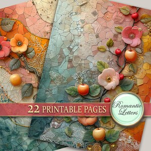 Digital Printable Scrapbook Paper Pack Summer Garden Patchwork Fabric ...