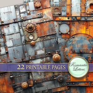 Rust Metal Texture Steampunk Printable Paper Pack Scrapbook Printable ...