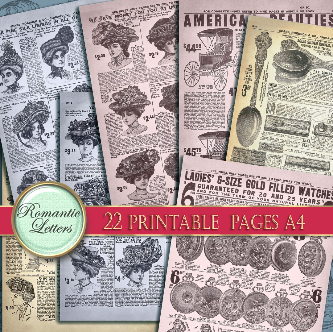 Printable Victorian Magazine Pages Digital Printable Paper Vintage ...