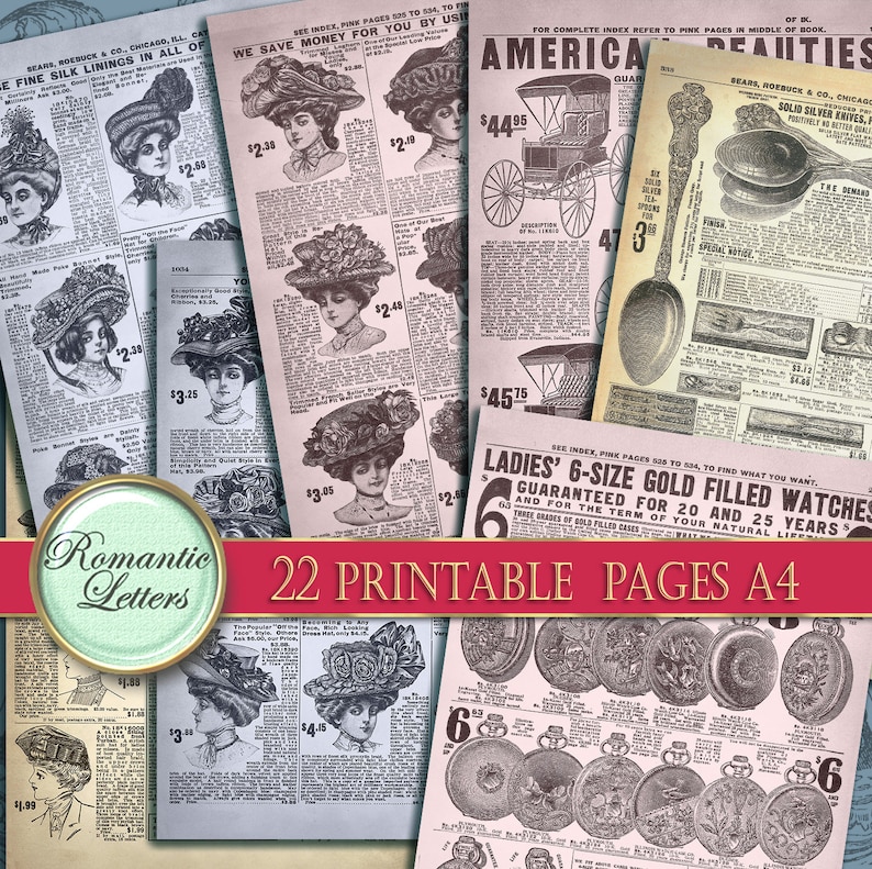 Printable Victorian Magazine Pages Digital Printable Paper - Etsy