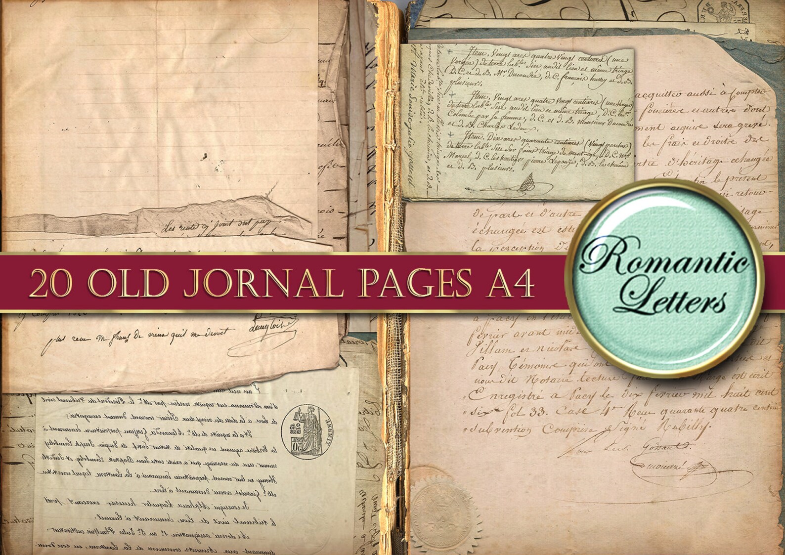 Printable Journal Pages Printable Old Book Paper Craft A4 8.5x11 ...